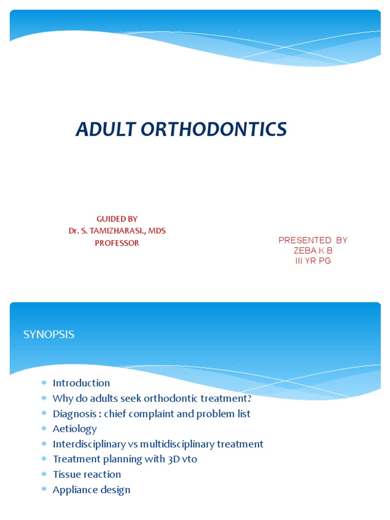 Adult Ortho Part 1 | PDF | Periodontology | Orthodontics