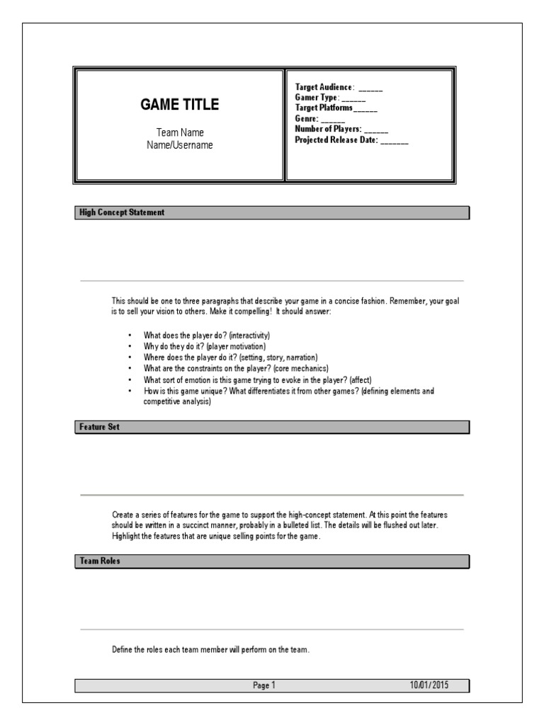 High Concept Template PDF | PDF | Cognition | Psychological Concepts