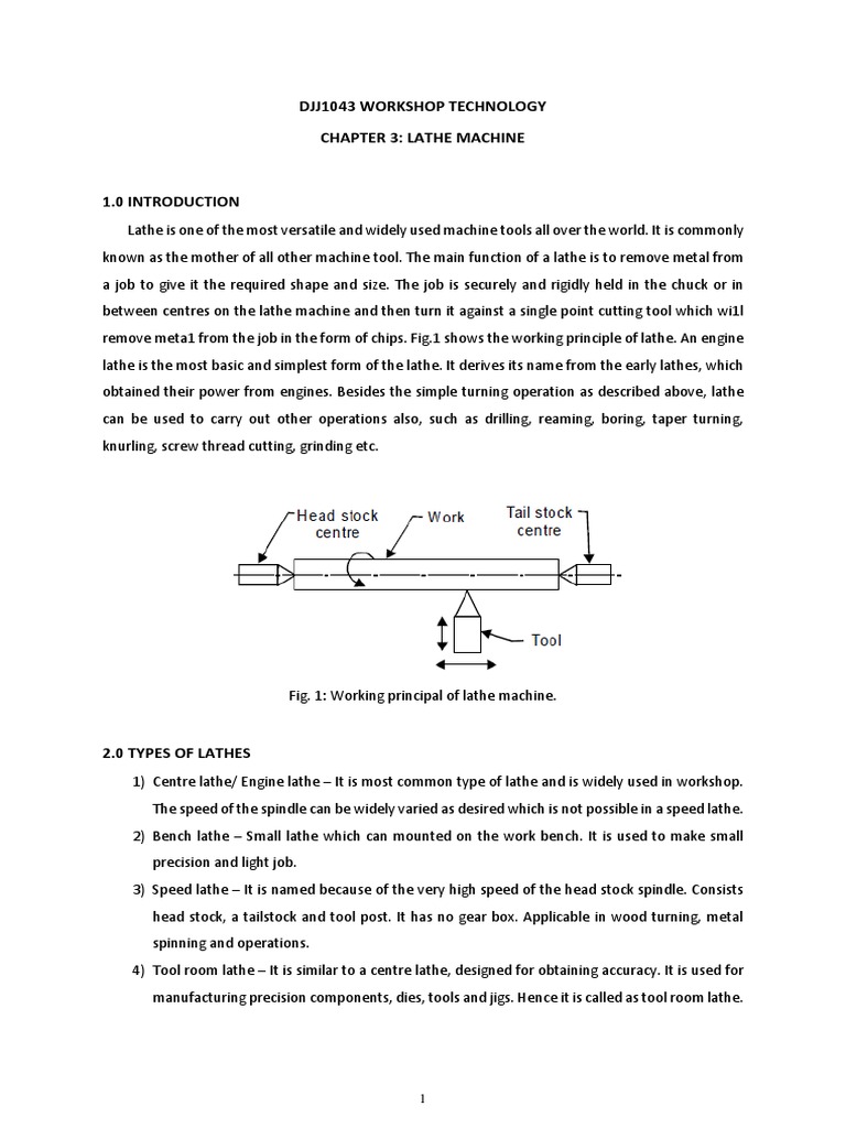 Chapter 3 Lathe Machine | PDF | Machining | Drilling