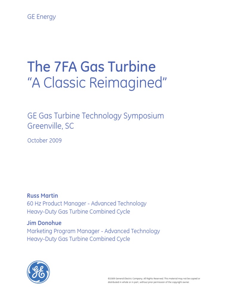 7FA GT Classic Re Imagined - GEA17911 | PDF | Gas Turbine | Turbine
