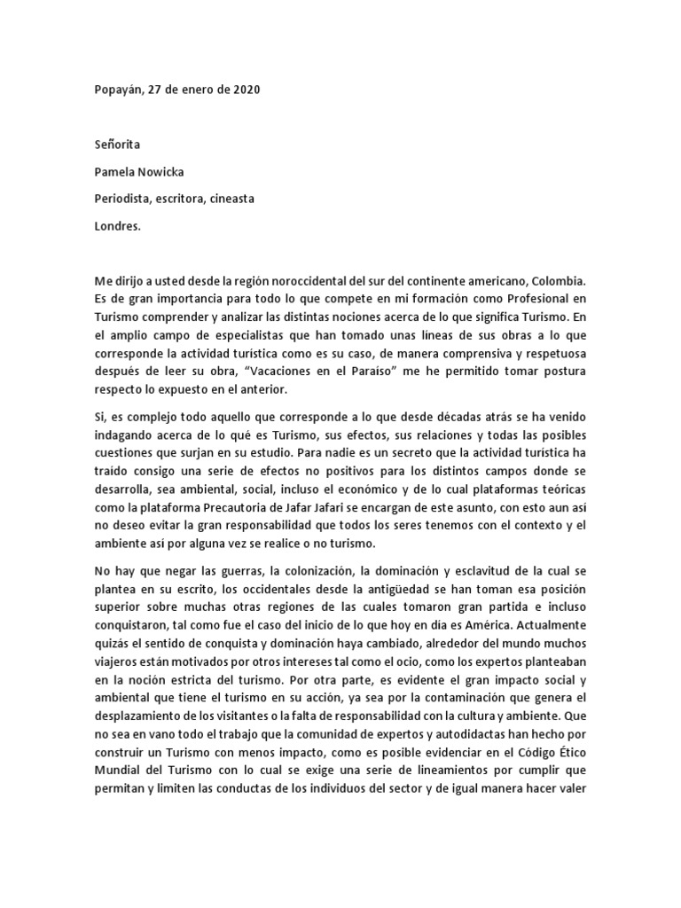 Vacaciones en El Paraiso - Pamela Nowicka | PDF | Turismo | Science