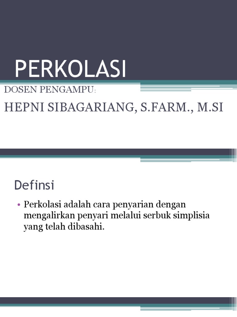 PERKOLASI | PDF