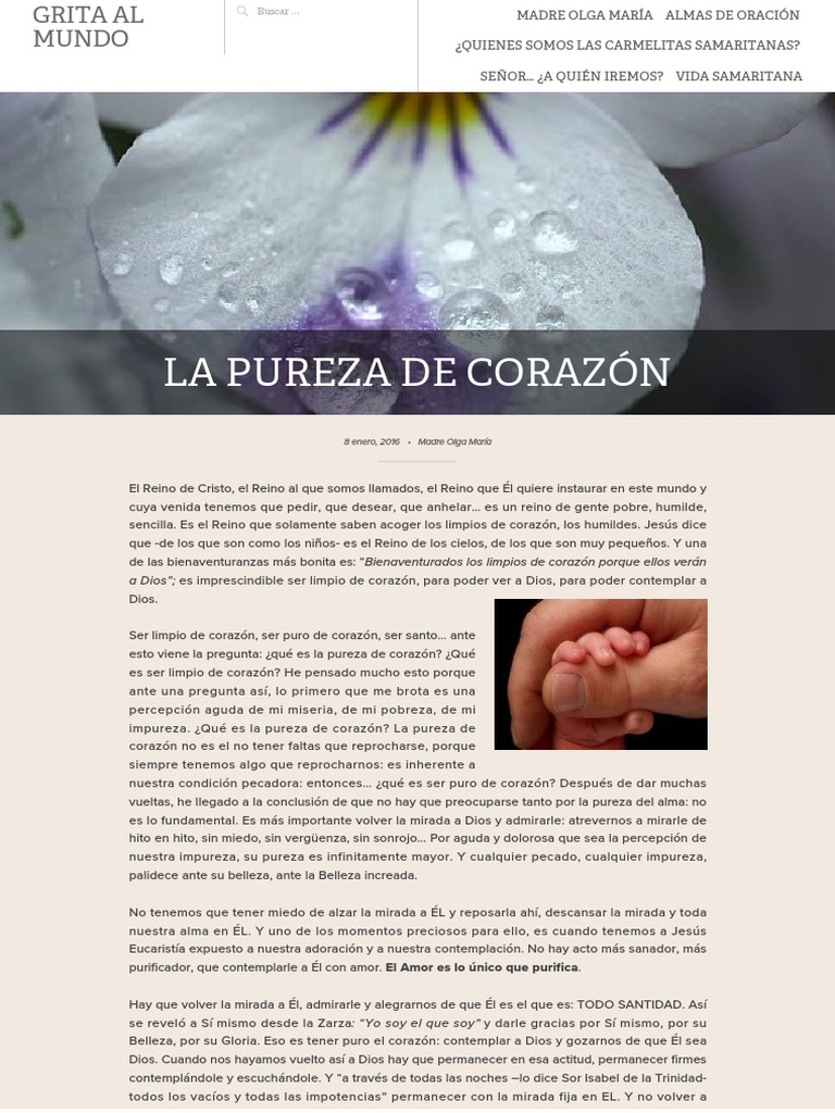 La Pureza de Corazón - Grita Al Mundo | PDF | Oración | Reinado y reino ...