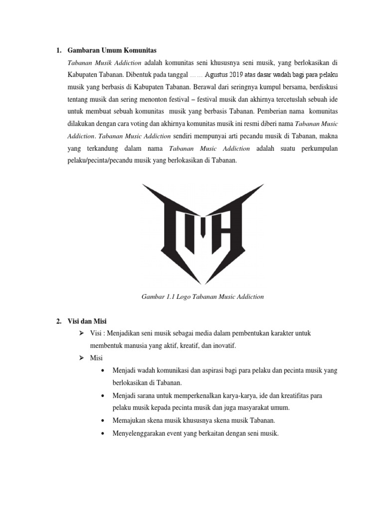 Contoh Profil Komunitas | PDF