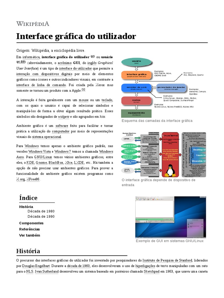 Interface Gráfica Do Utilizador | PDF | Interfaces gráficas do usuário ...