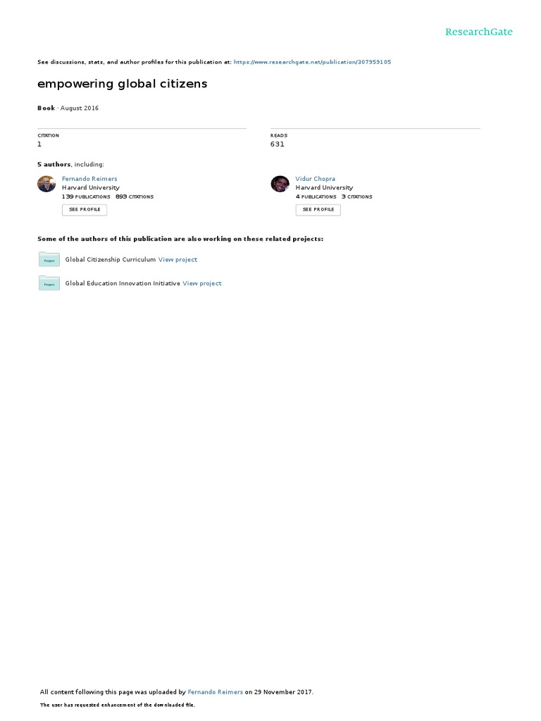 Empowering Global Citizens | PDF | Cosmopolitanism | Curriculum