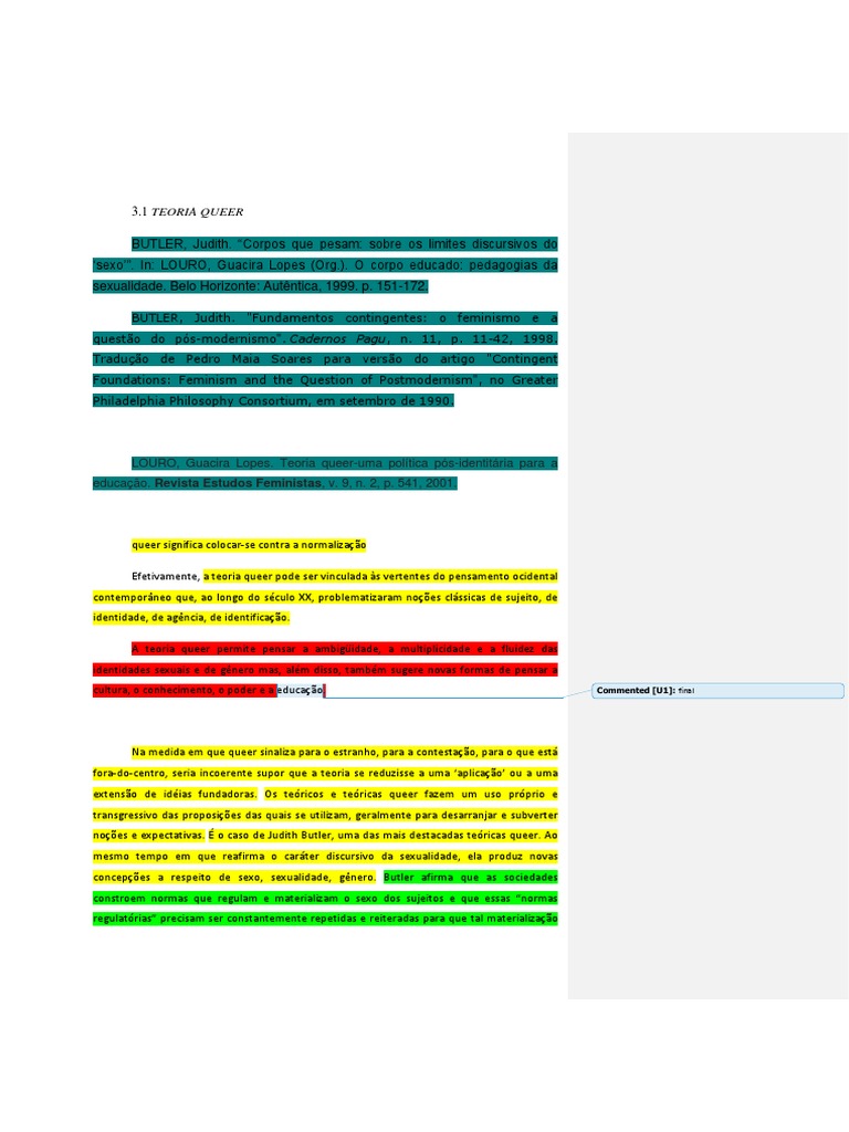 Teoria Queer | PDF | Teoria Queer | Estudos LGBTQIA+