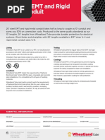 EMT Conduit and Fittings Data Sheet | PDF | Electricity | Electrical ...