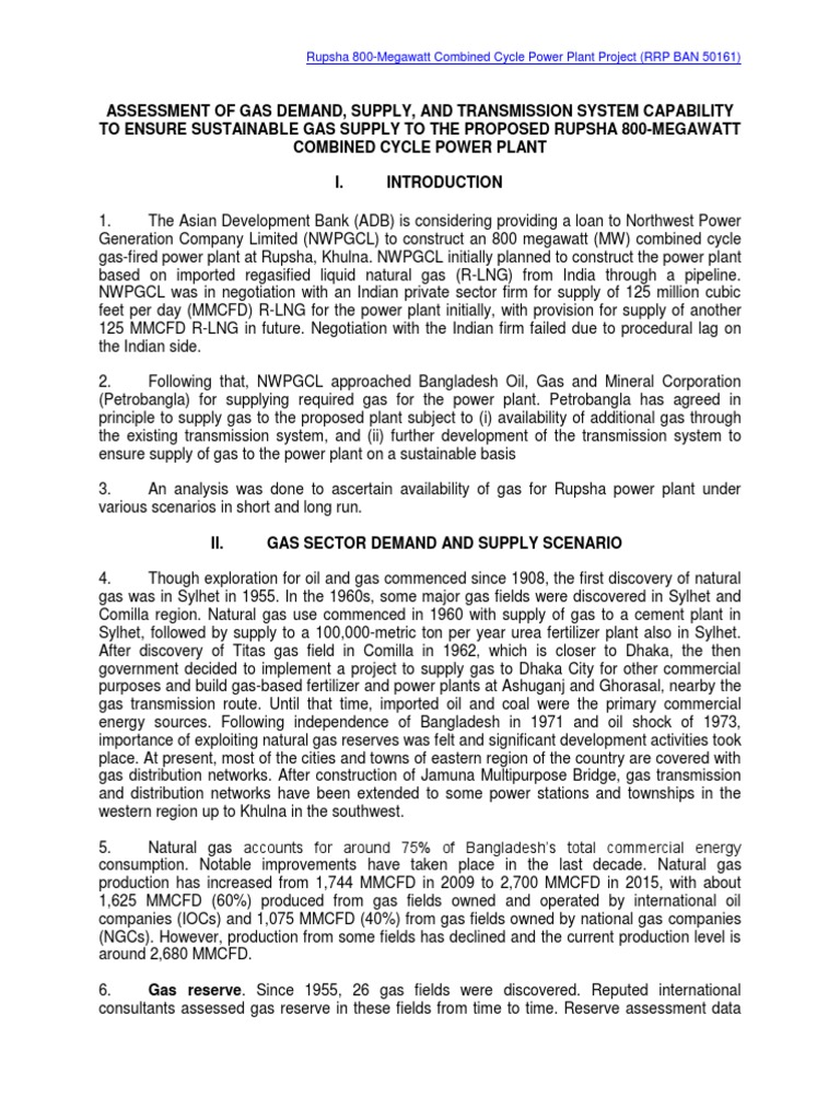 Rupsha Power Plant PDF | PDF | Hydrocarbon Exploration | Natural Gas