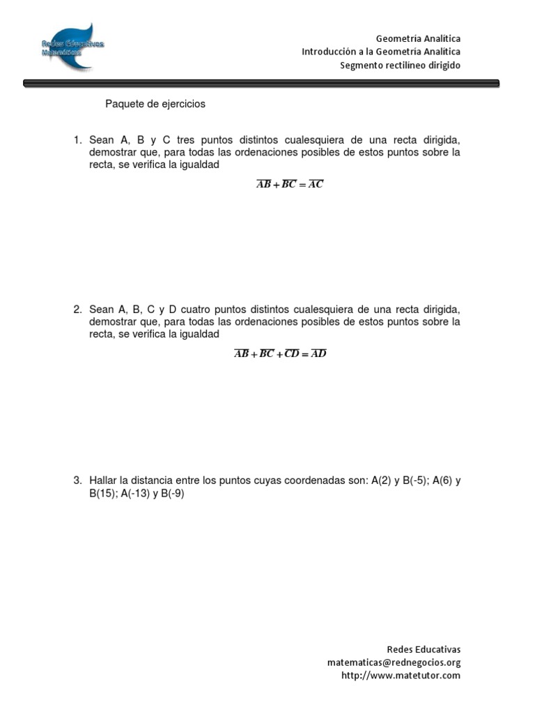 Segmento Rectilineo Dirigido | PDF | Geometría analítica | Triángulo