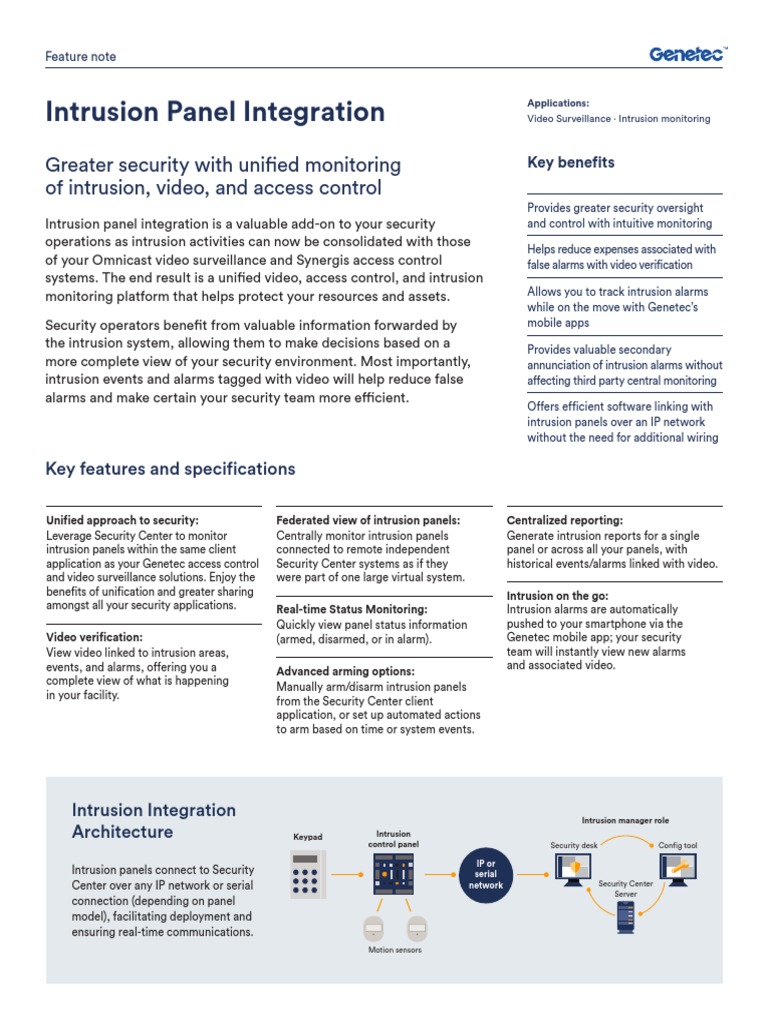 Intrusion Panel Integration PDF | PDF | Security Alarm | Surveillance