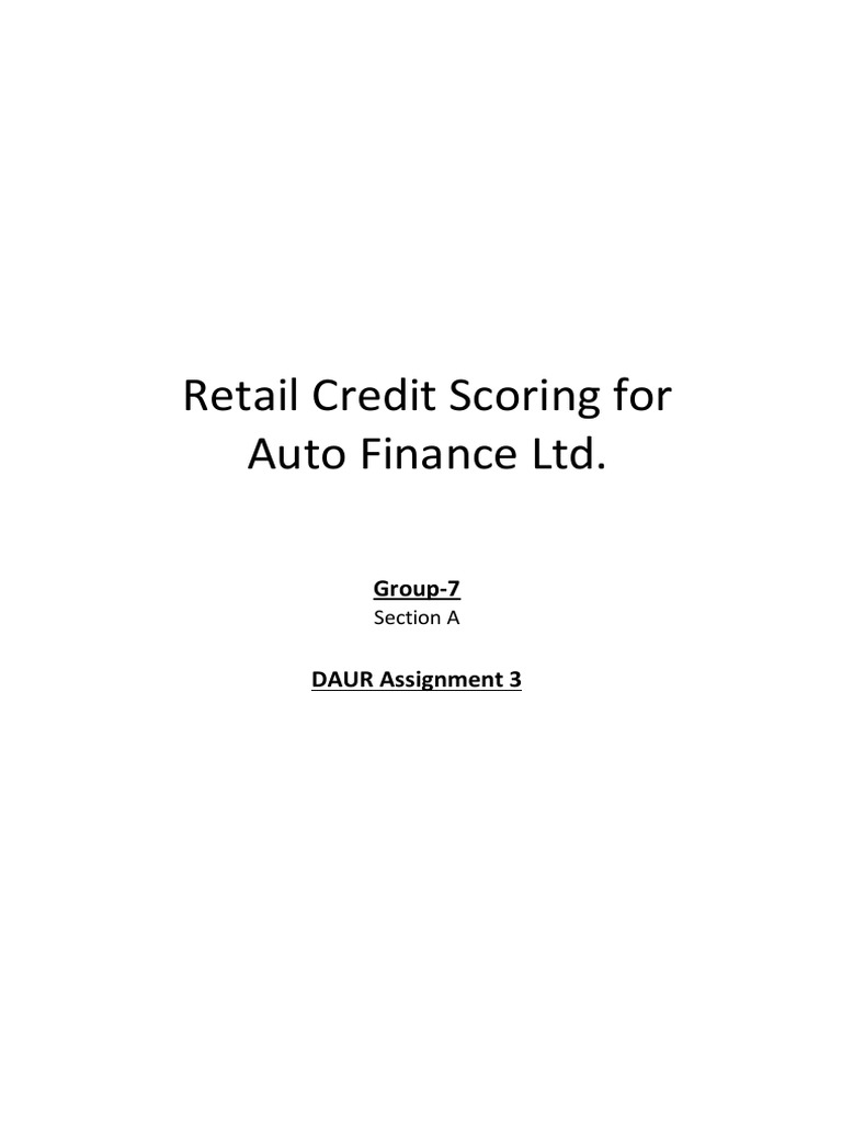 Retail Credit Scoring | PDF | Receiver Operating Characteristic ...