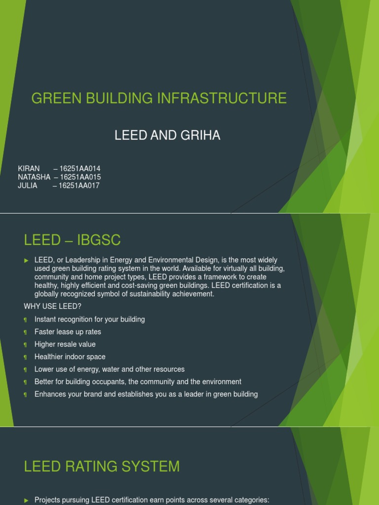 LEED AND GRIHA GREEN BUILDING INFRASTRUCTURE | PDF | Leadership In ...