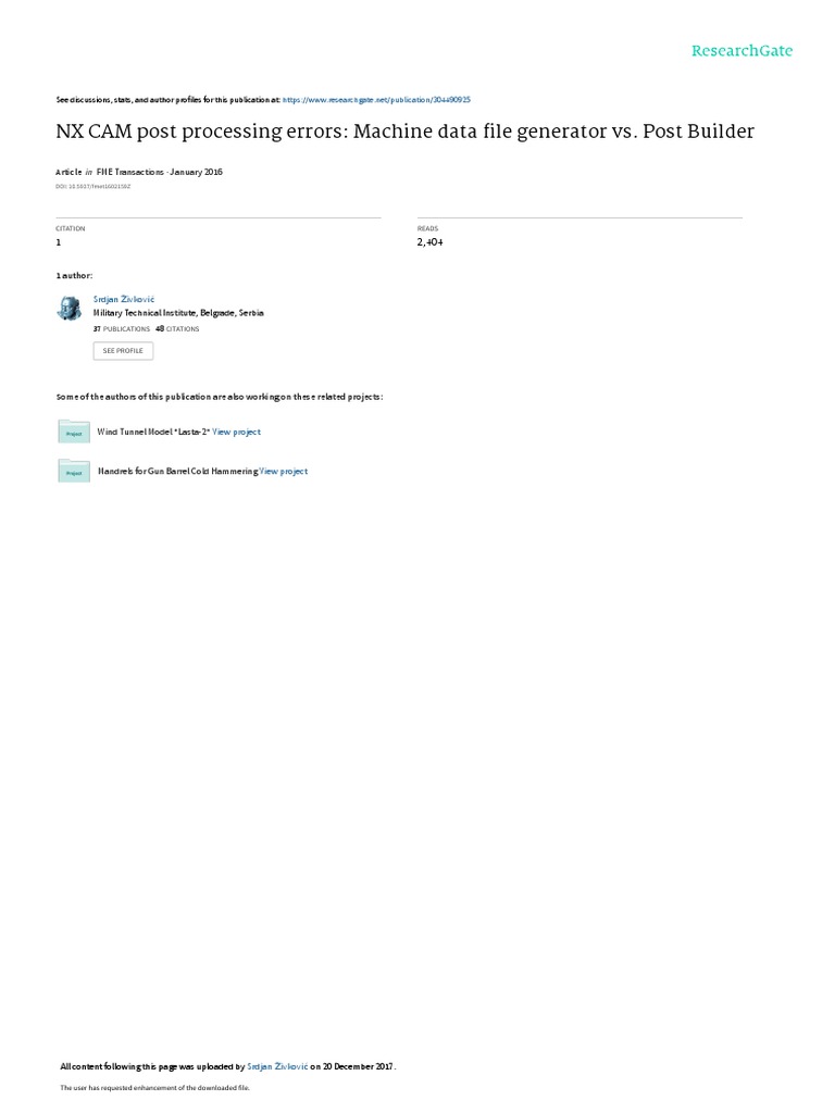 NX CAM Post Processing Errors Machine Data File Ge PDF | PDF | Numerical Control | Machines