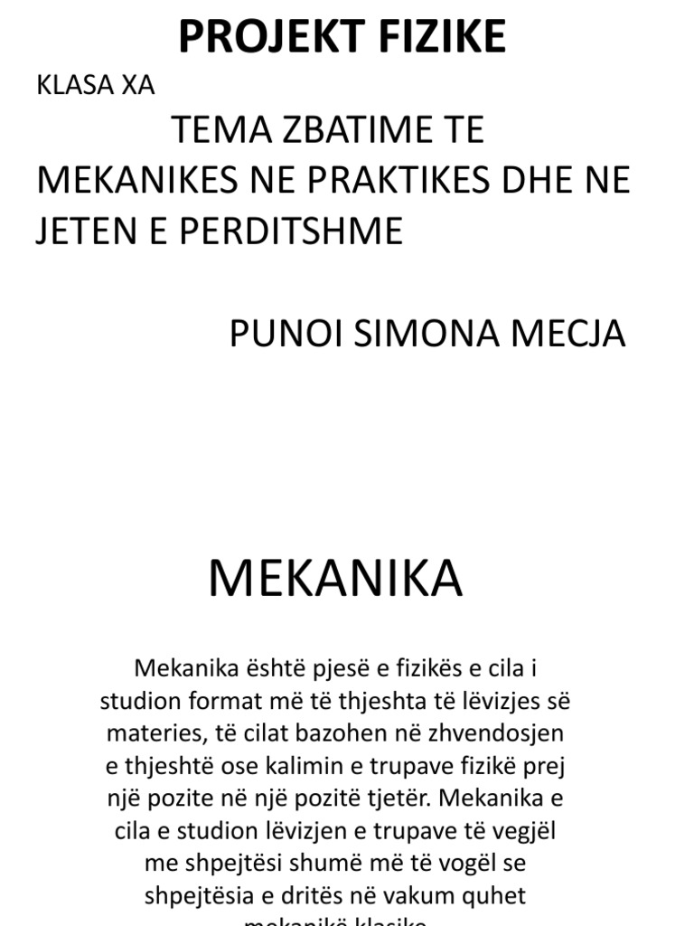 Projekt Fizike | PDF