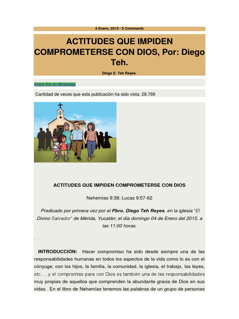 Actitudes Que Impiden Comprometerse Con Dios | PDF | Reinado y reino de ...