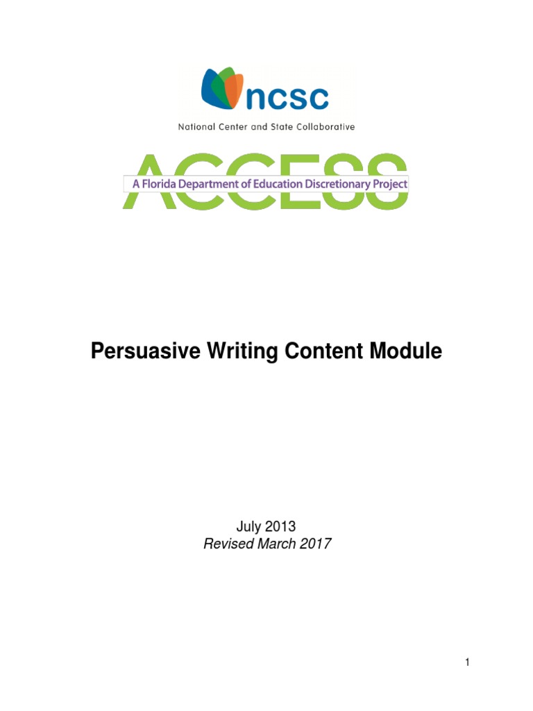 Persuasive Writing | PDF | Persuasion | Reading Comprehension