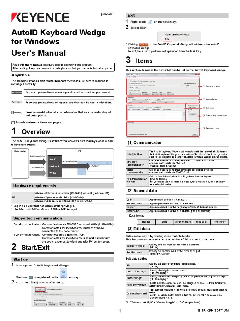 AutoID Keyboard Wedge For Windows User's Manual - E | PDF | Computer ...