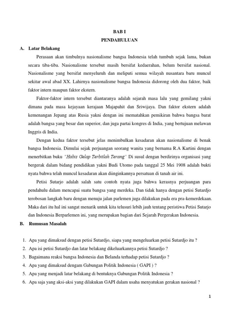 Petisi Sutardjo dan Sejarah Parlemen Indonesia | PDF