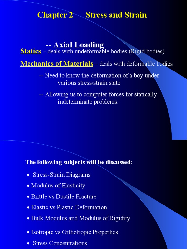 Chapter 2 Stress and Strain - Axial Loading | PDF | Deformation ...