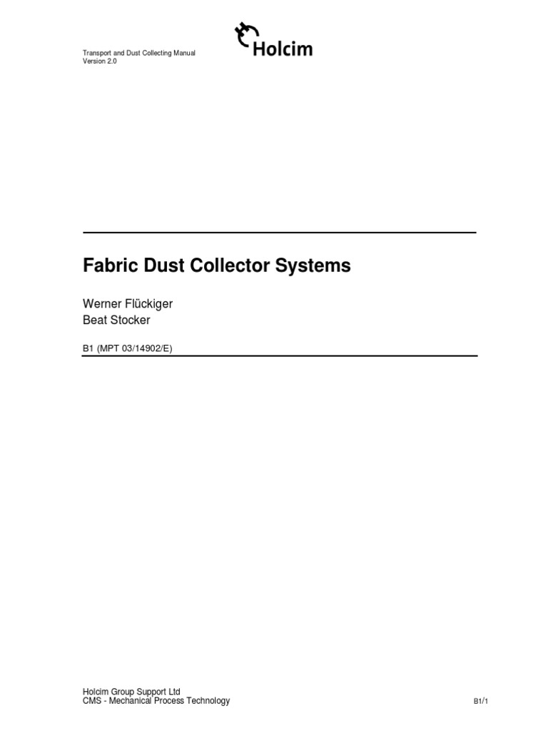 Dust Collector Operations | PDF | Duct (Flow) | Filtration