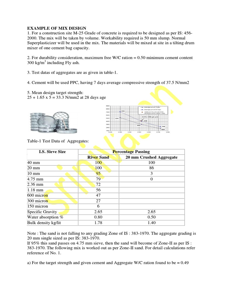 EXAMPLE OF MIX DESIGN .R.s. | PDF | Construction Aggregate | Concrete