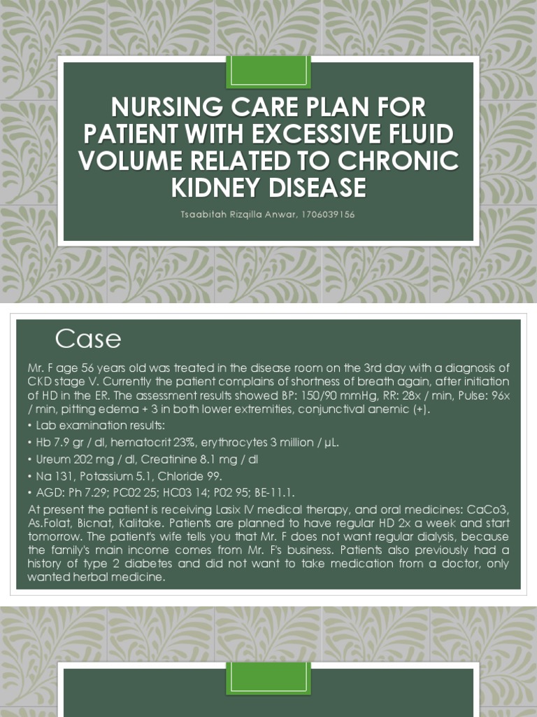 Nursing Care Plan For Patient With Excessive Fluid | PDF | Chronic ...