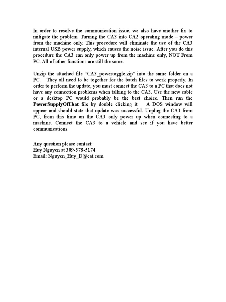 Turn Off Internal CA3 USB Power Supply | PDF