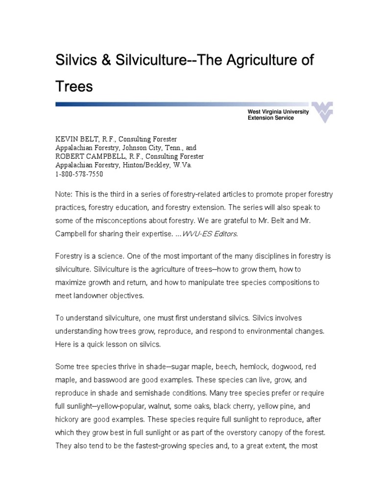 Silvics | PDF | Forestry | Logging