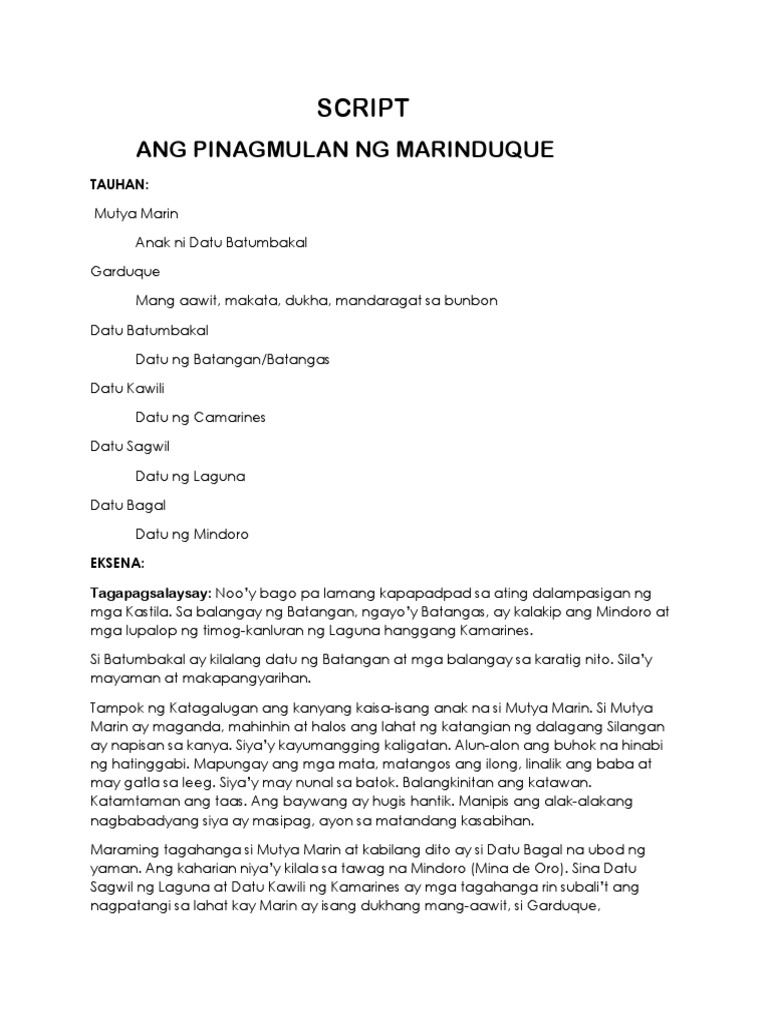 SCRIPT (Marinduque) | PDF