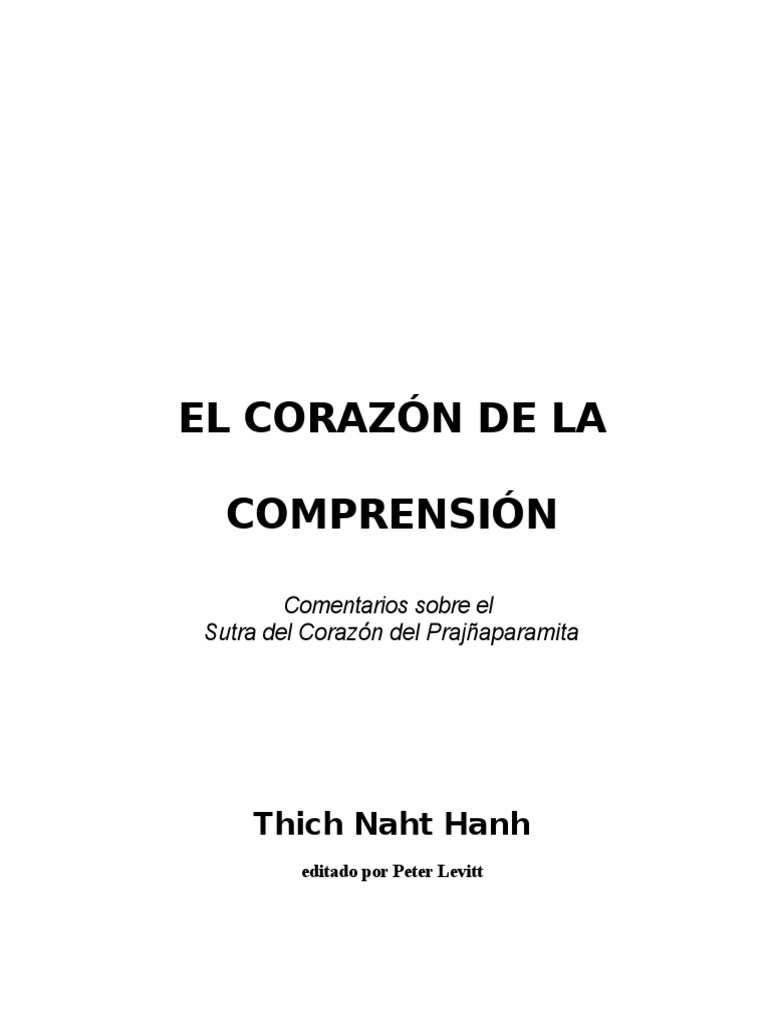 EL SUTRA DEL CORAZON Thich Nhah Hant | PDF | Percepción | zen