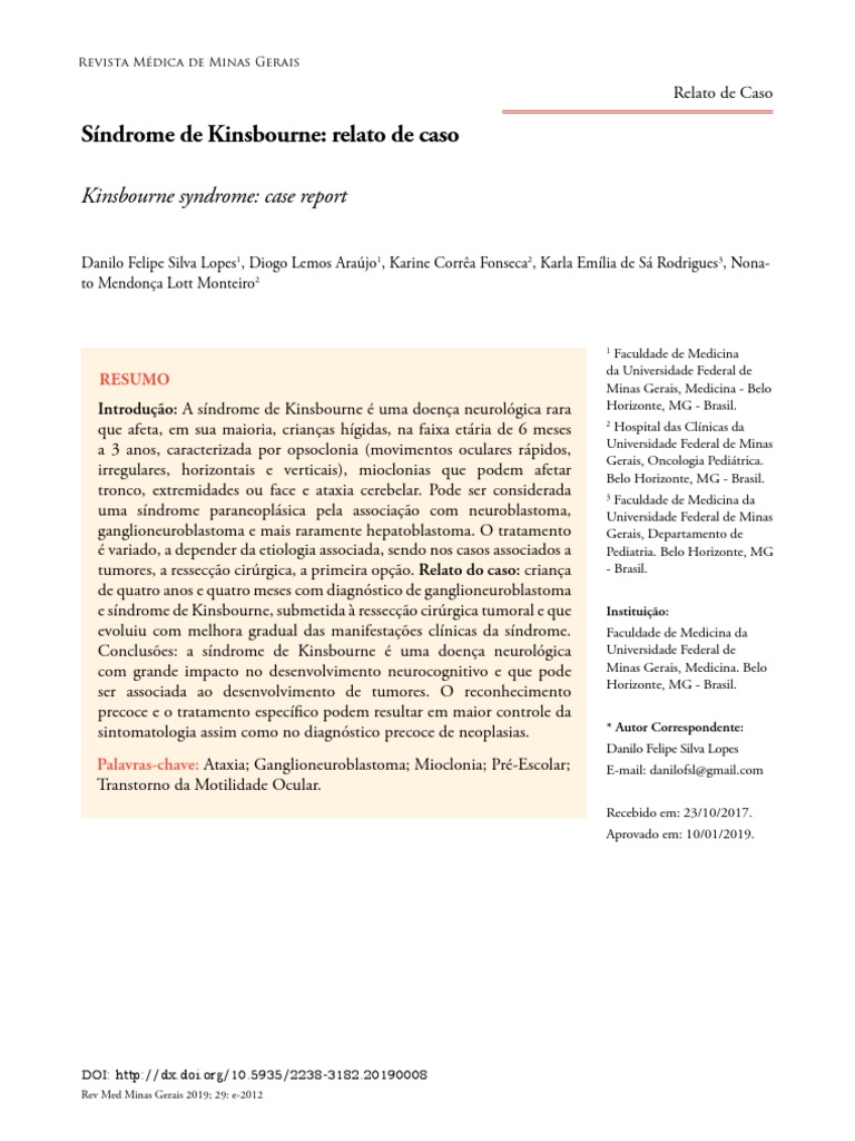 Síndrome de Kinsbourne: Relato de Caso | PDF | Triagem (Medicina ...