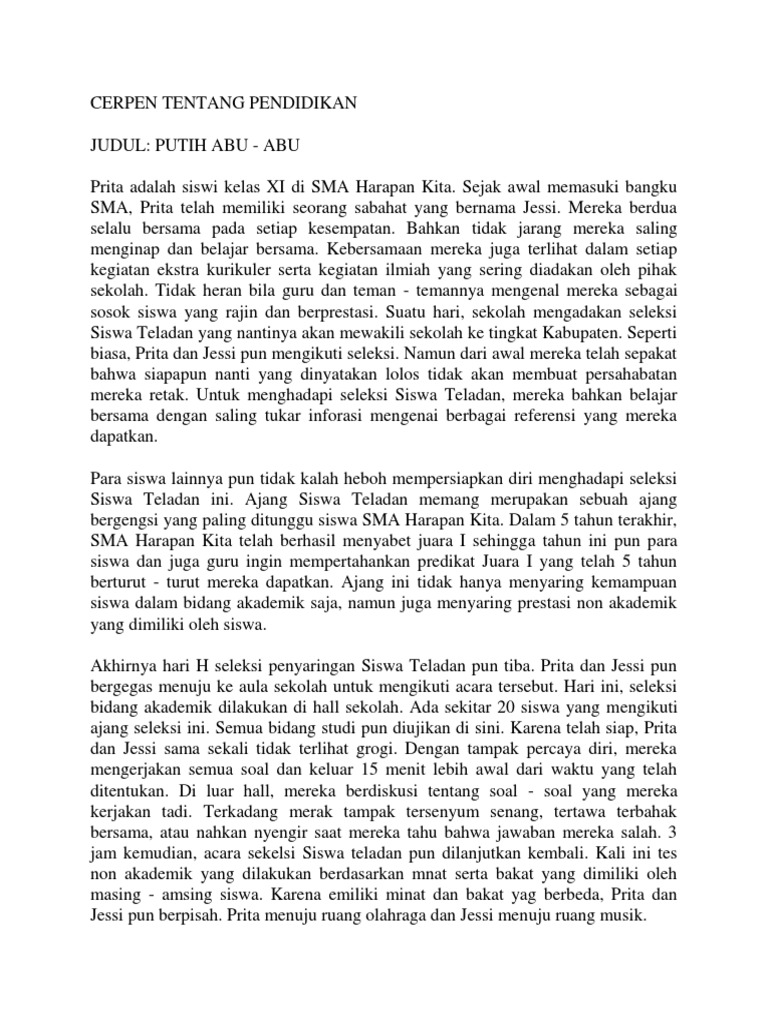Cerpen Tentang Pendidikan | PDF