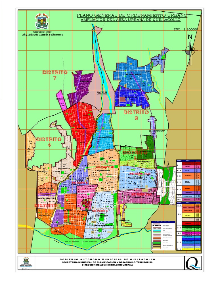 Plano de Quillacollo Con Ampliacion Urbana Distritos PDF | PDF