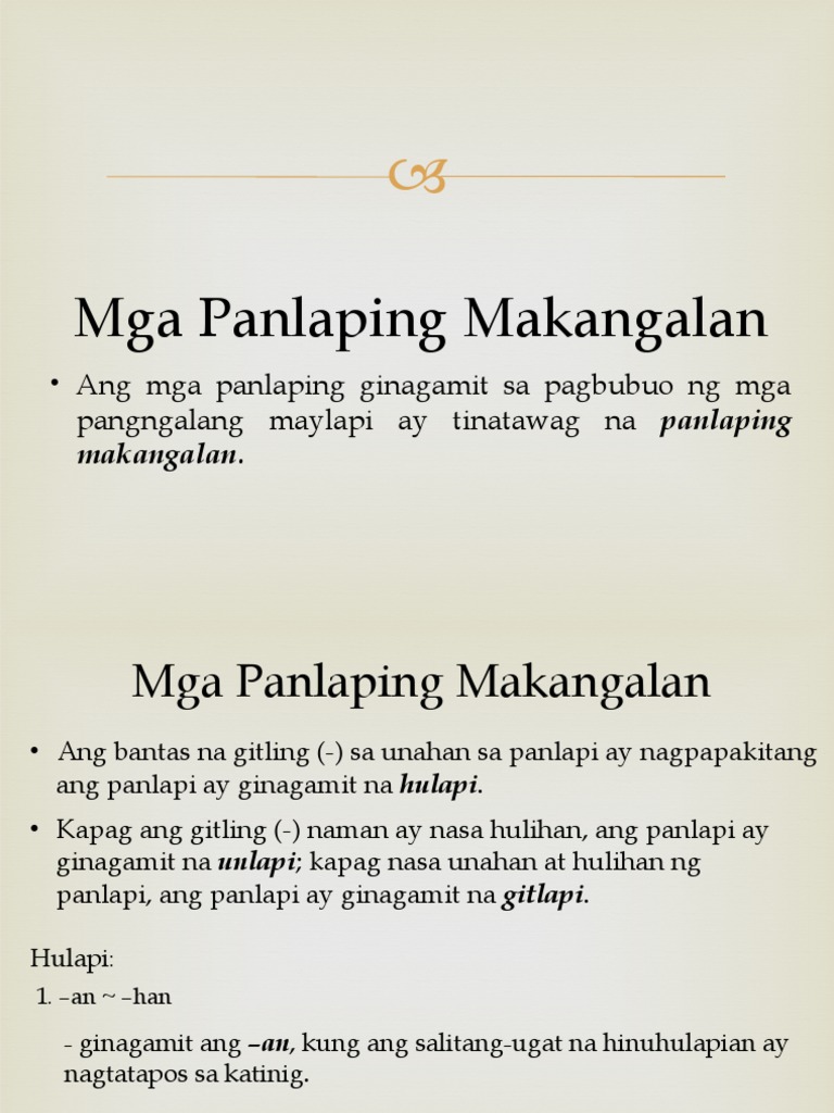 Mga Panlaping Makangalan | PDF