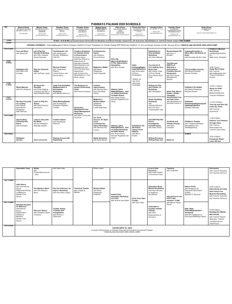 PASINAYA PALIHAN SCHEDULE Jan 30 PDF | PDF | Entertainment | Performing ...