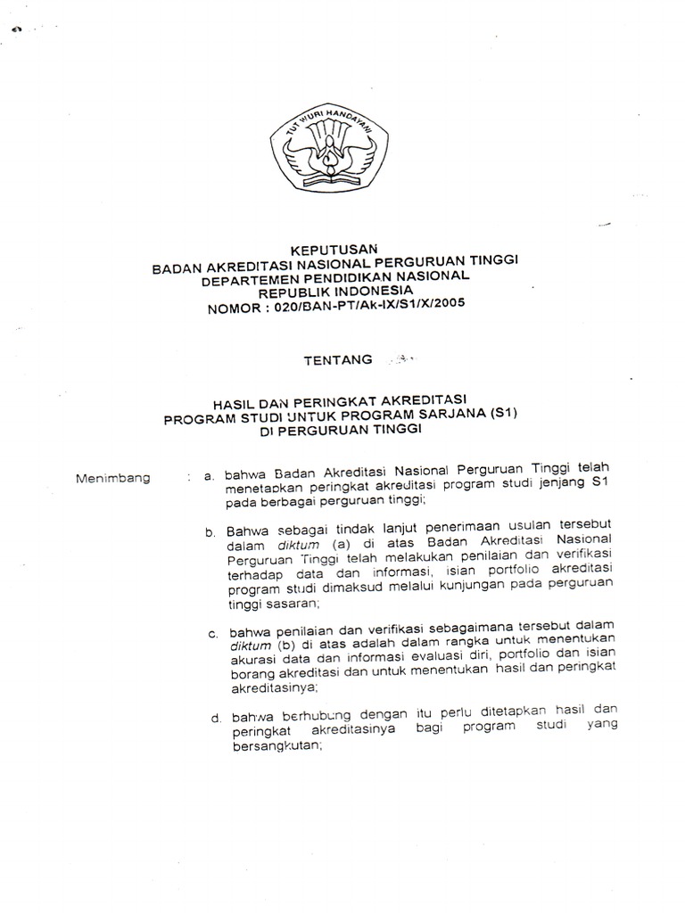 Bpi - SK Ban PT 020 Tahun 2005 PDF | PDF