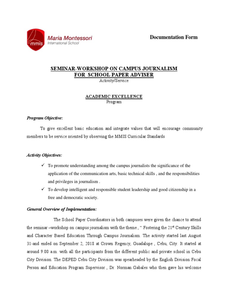 Campus Journalism Seminar-Workshop | PDF | Journalism | Cognition