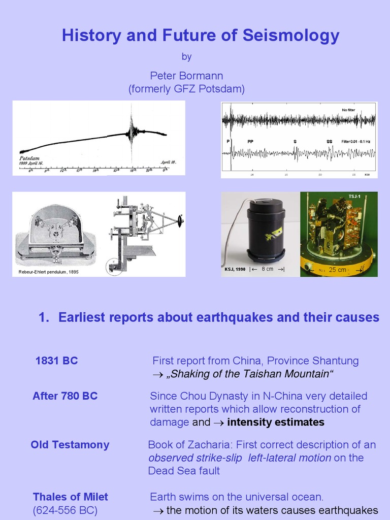 History and Future of Seismology | PDF | Seismology | Elasticity (Physics)