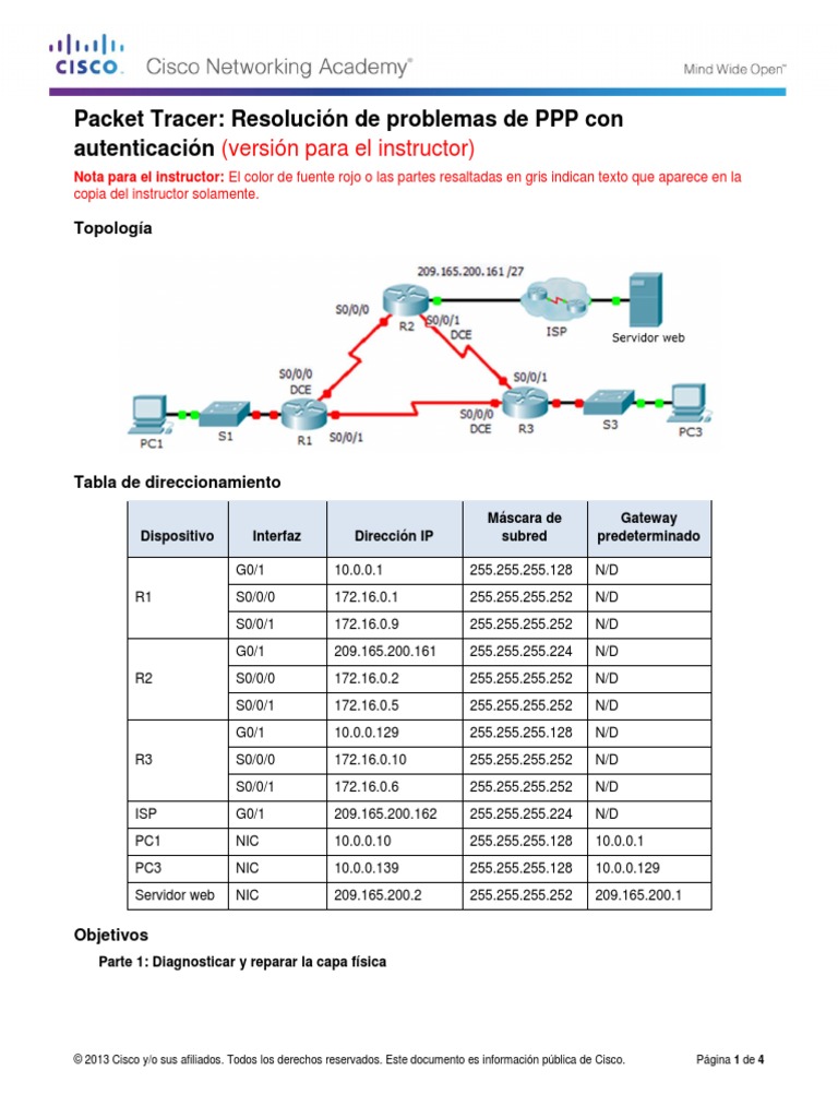 2.4.1.4 Packet Tracer - Troubleshooting PPP With Authentication - ILM | PDF | Dirección IP ...