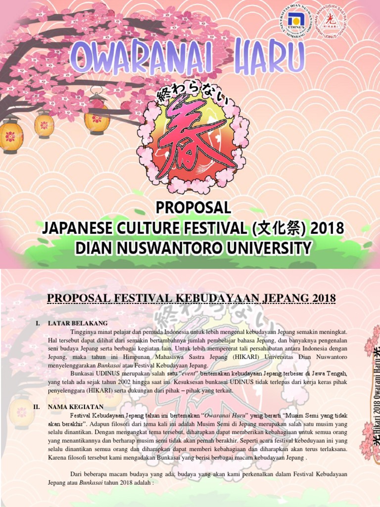 Proposal Japanese Culture Festival PDF | PDF