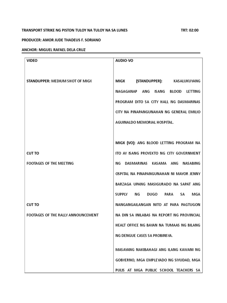 Script RTV 2 | PDF