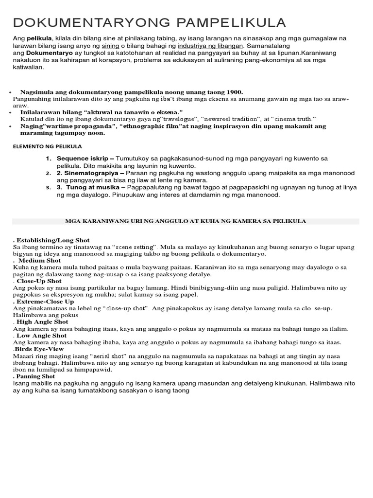 Dokumentaryong Pampelikula | PDF