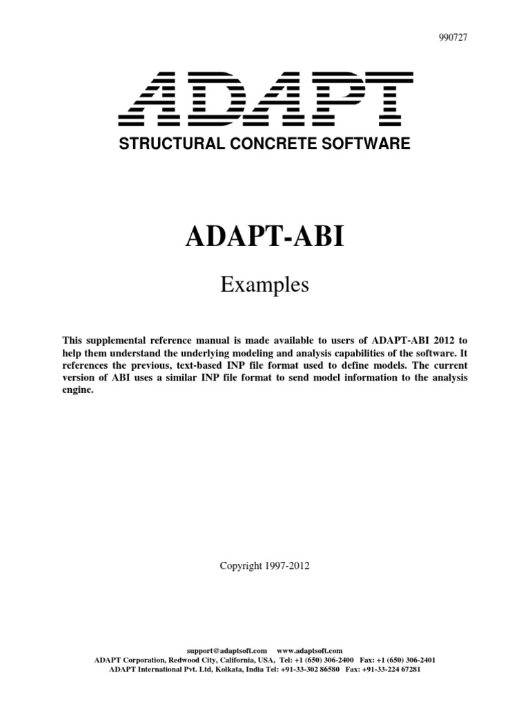 ADAPT-ABI Examples Manual PDF | PDF | Prestressed Concrete | Beam (Structure)