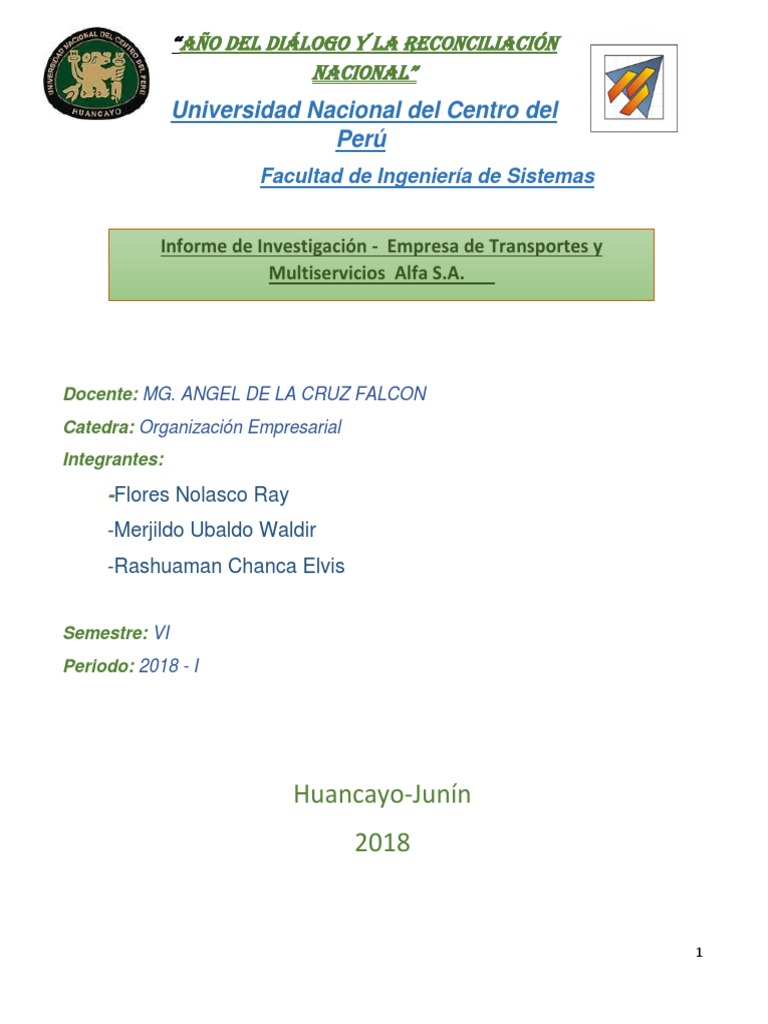 Informe Trans Alfa Organizacion Empresarial | PDF | Mi sql | Servidor HTTP Apache