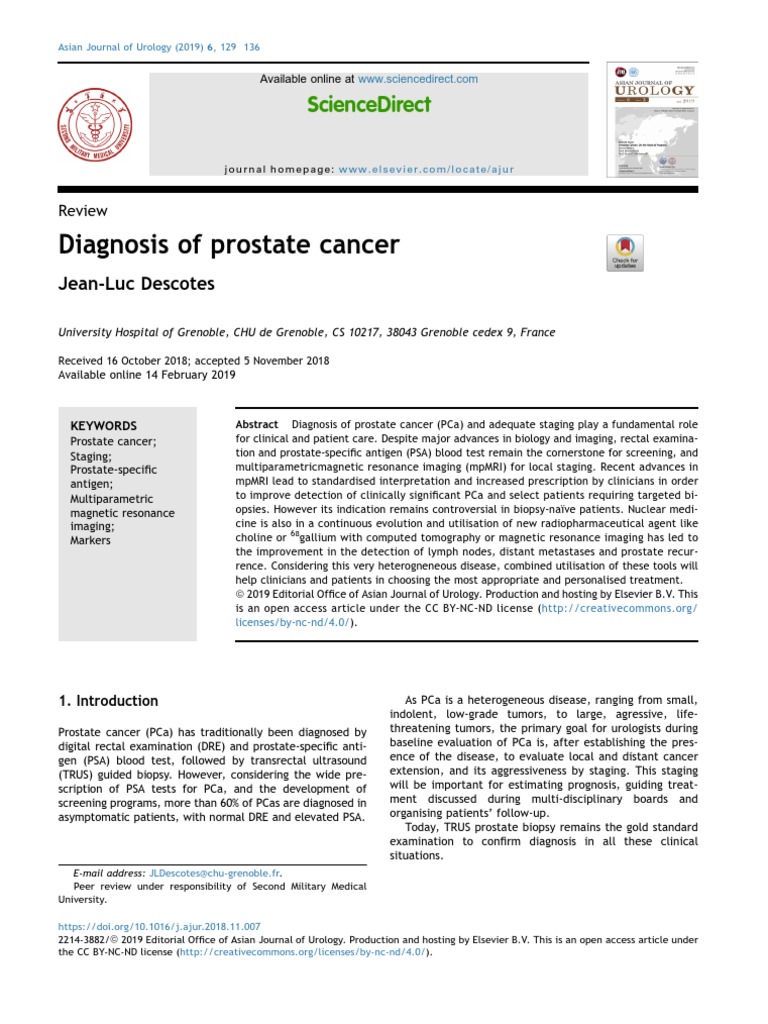Diagnosis of Prostate Cancer | PDF | Prostate Specific Antigen ...