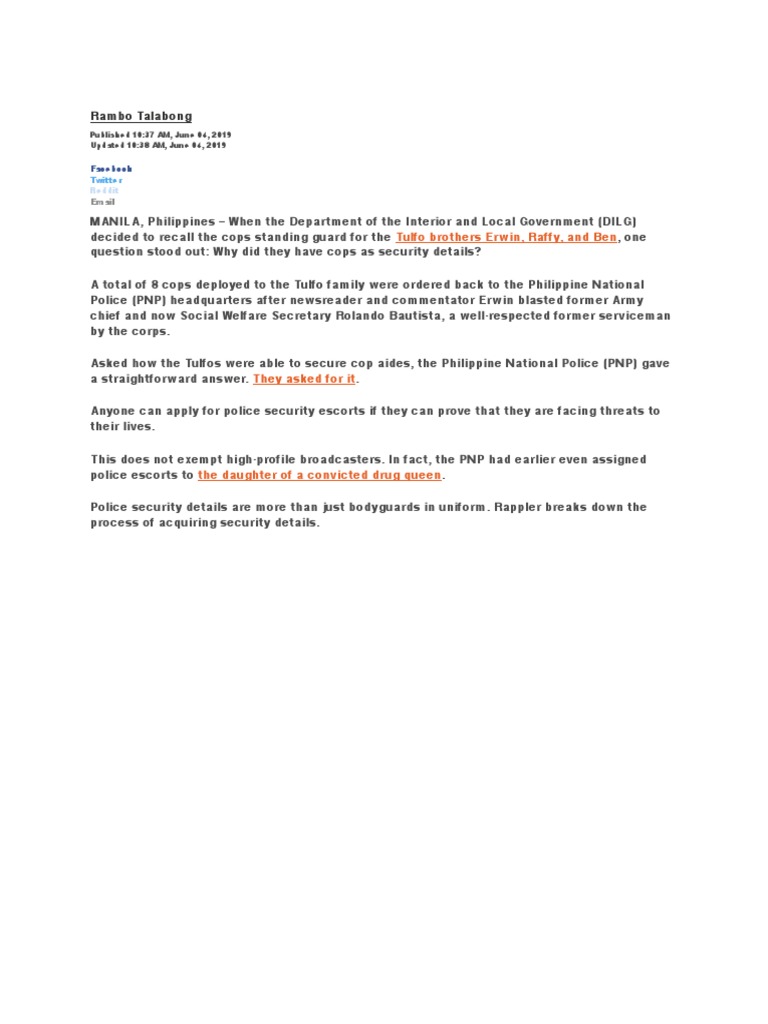 Police Escorts | PDF | Police | Security Guard
