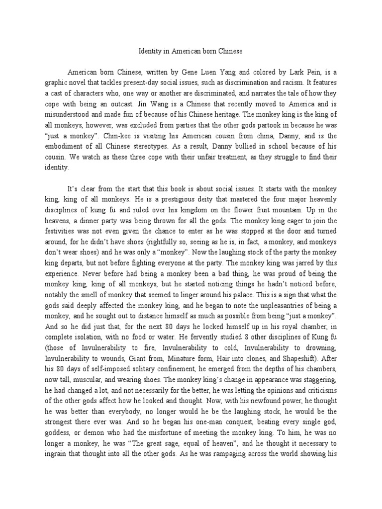 Identity Struggles in American Born Chinese | PDF | Young Adult | Classics