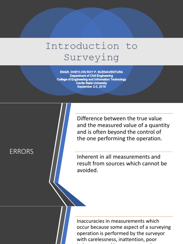 Ceng 27 Lecture002 Introduction To Surveying - 2 | PDF | Accuracy And Precision | Observational ...