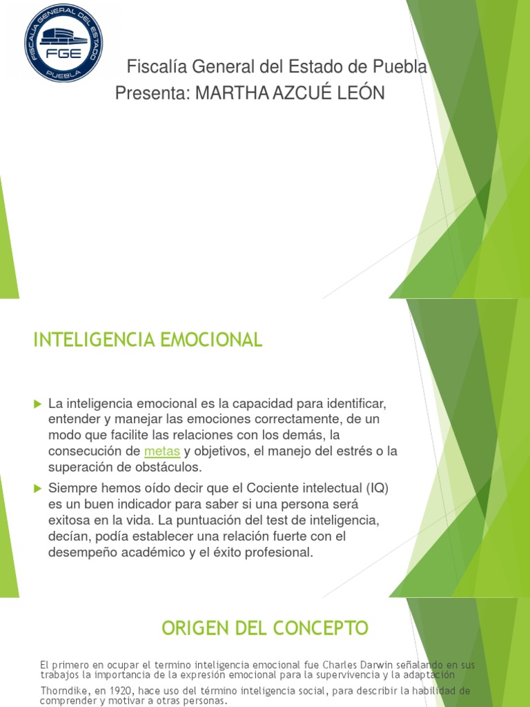 Diapositivas Inteligencia Emocional Pdf Inteligencia Emocional
